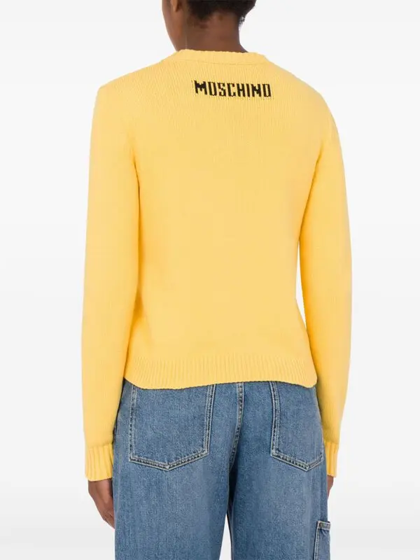 Moschino Smiley Cotton Blend Sweater - Yellow
