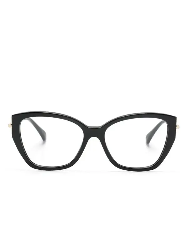 Max Mara Logo-engraved Cat-eye Glasses - Black