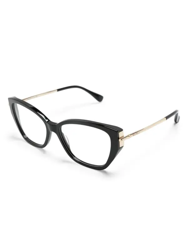 Max Mara Logo-engraved Cat-eye Glasses - Black