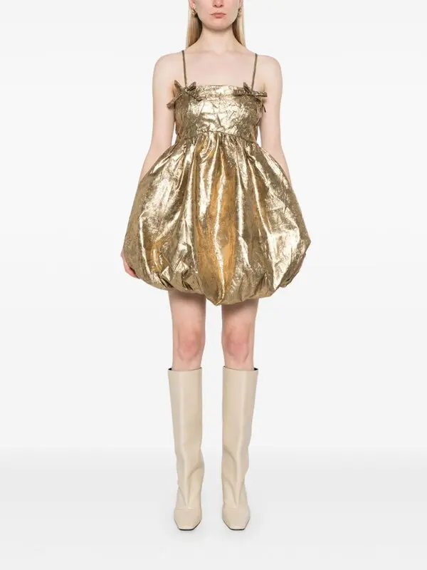GANNI Pleat-strap Mini Dress