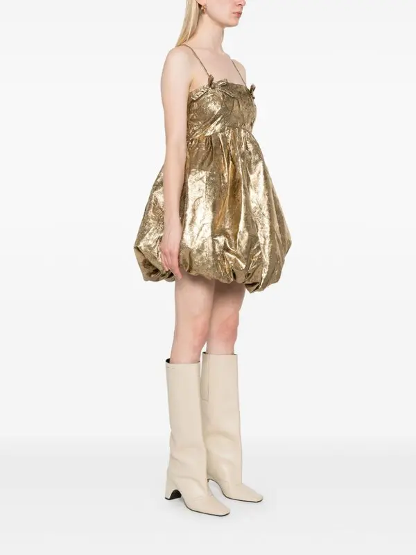 GANNI Pleat-strap Mini Dress