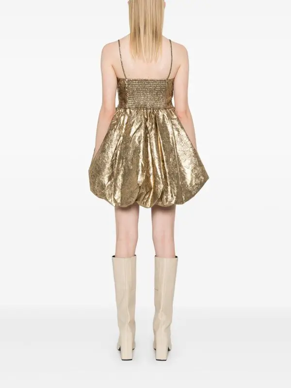 GANNI Pleat-strap Mini Dress