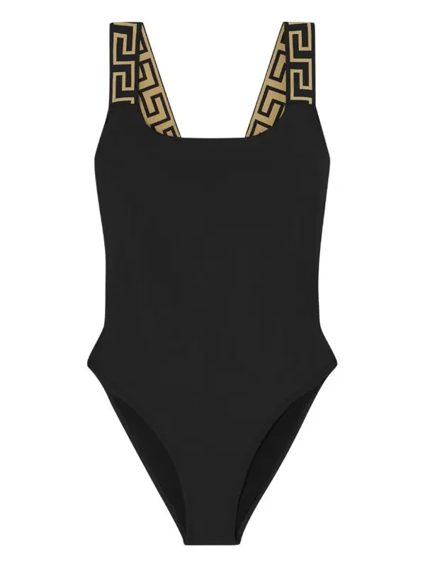 Versace Greca Border Swimsuit - Black