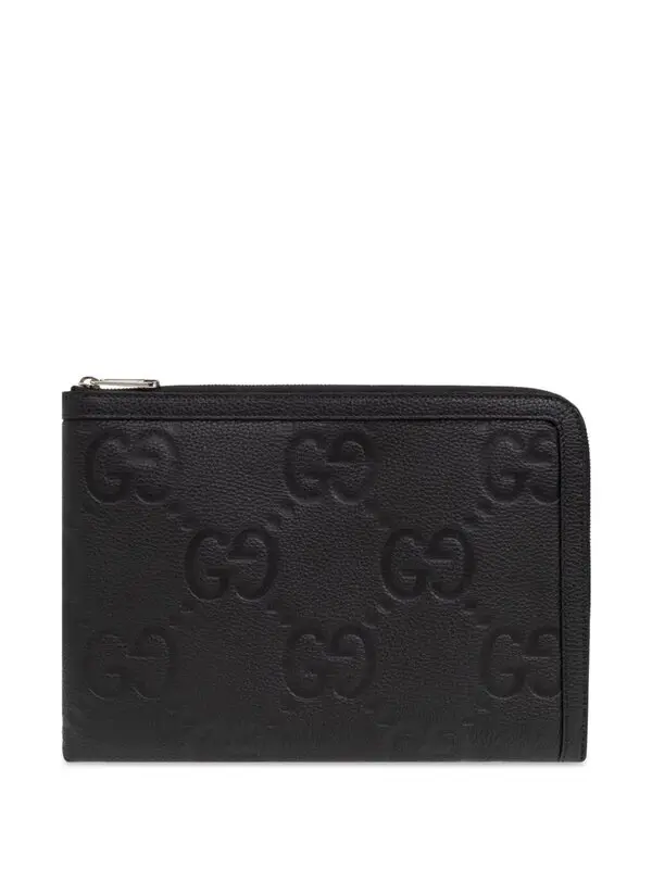 Gucci Small Jumbo Gg Travel Document Case - Black