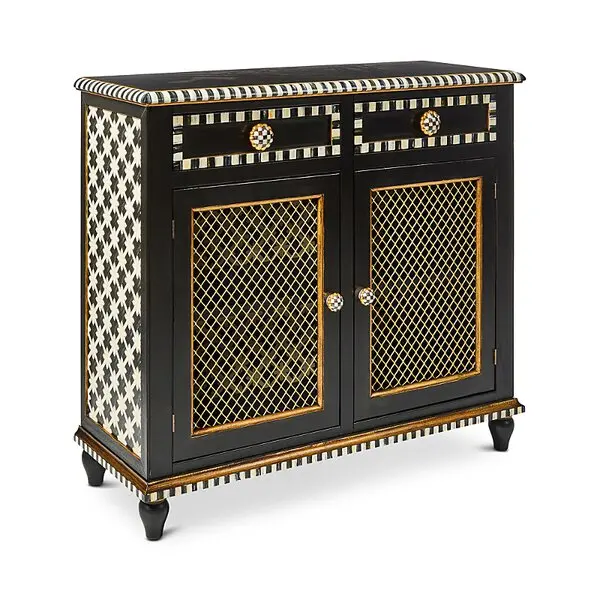MACKENZIE-CHILDS Courtly Criss-cross Small Cabinet - Multi