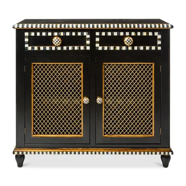 MACKENZIE-CHILDS Courtly Criss-cross Small Cabinet
