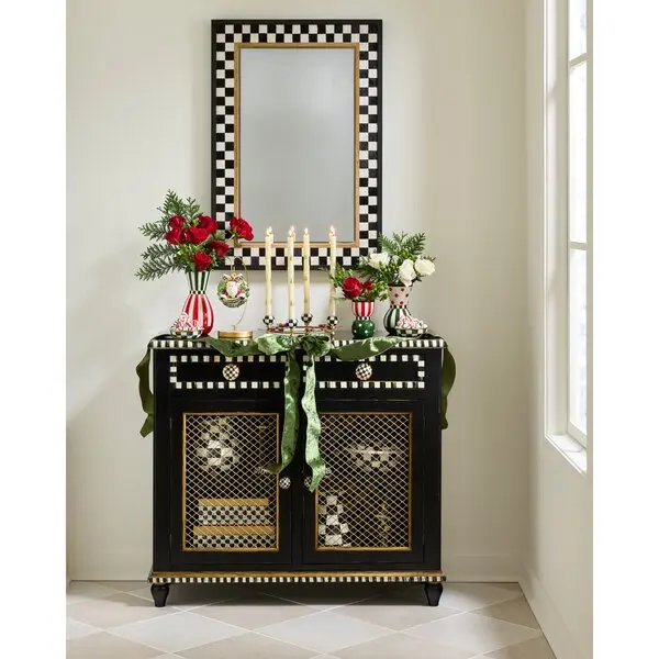 MACKENZIE-CHILDS Courtly Criss-cross Small Cabinet