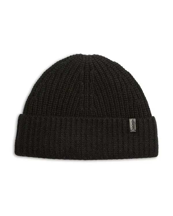 Vince Cashmere Shaker Stitch Knit Hat - Black