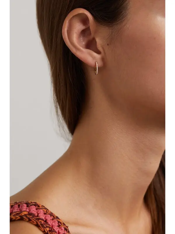 L'ATELIER NAWBAR Flat Ray Diamond Hoop Earrings