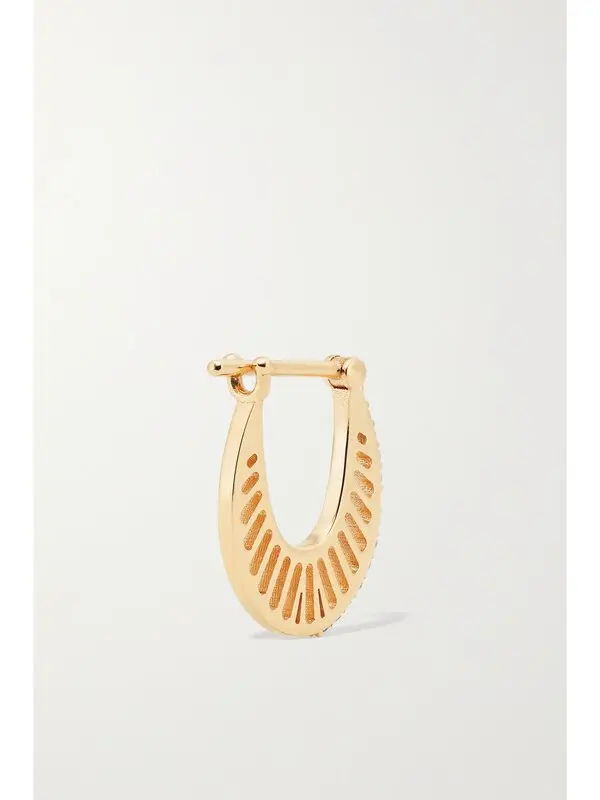 L'ATELIER NAWBAR Flat Ray Diamond Hoop Earrings