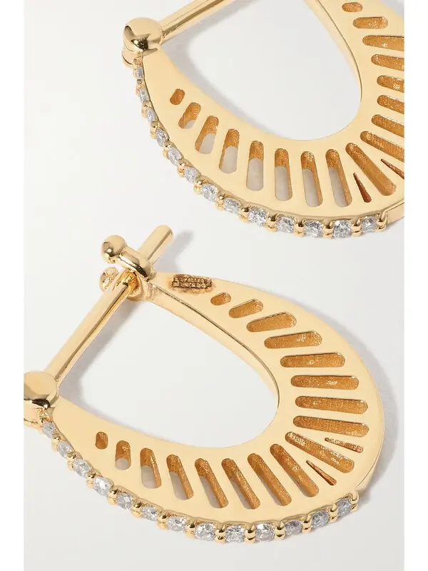 L'ATELIER NAWBAR Flat Ray Diamond Hoop Earrings
