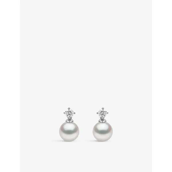 Yoko London Akoya Pearl And Diamond Earrings - White Gold