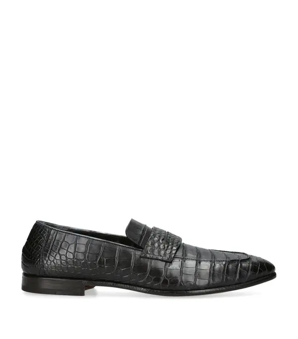 Zegna Crocodile Leather Asola Loafers