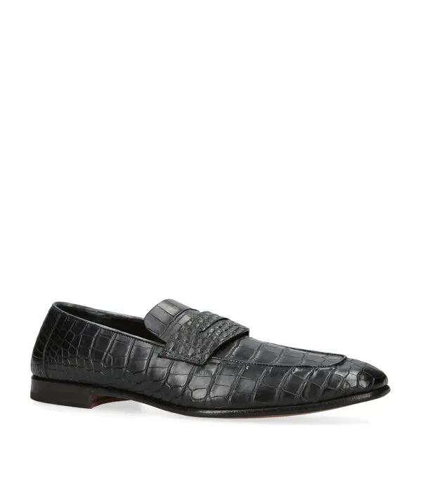 Zegna Crocodile Leather Asola Loafers