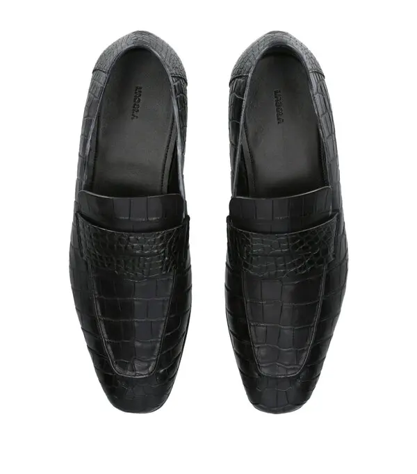 Zegna Crocodile Leather Asola Loafers