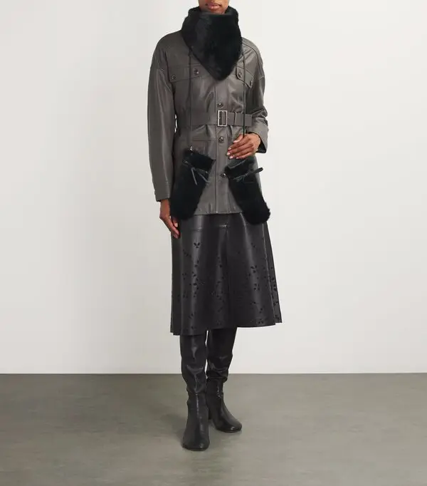 YVES SALOMON Mink Fur And Leather Mittens