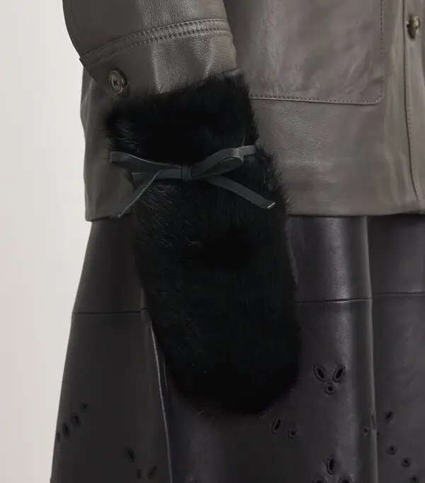 YVES SALOMON Mink Fur And Leather Mittens