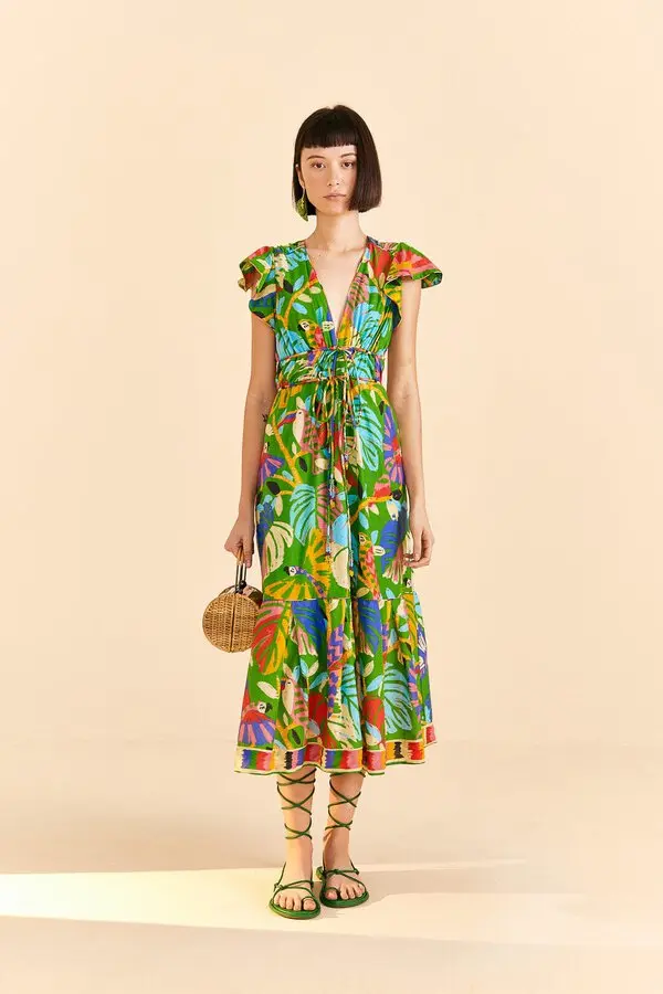 farm rio bright forest midi dress Forest Soul Mix Midi Dress  FARM Rio