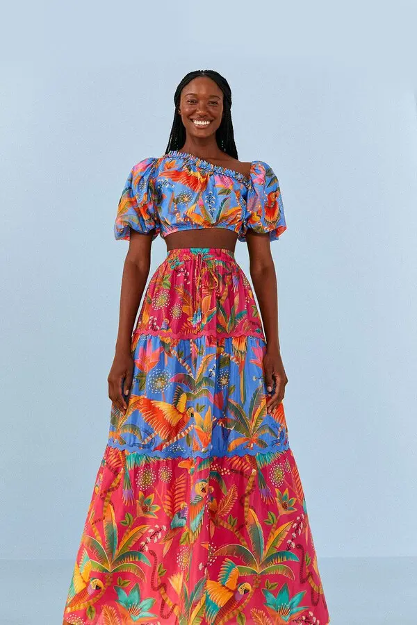floor length blue floral dress Millà Women's Wonderful White A-line Maxi Dress - blue