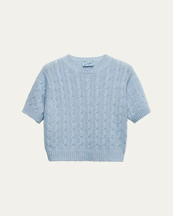 Prada Boxy Cable Cashmere Sweater - Azzurro