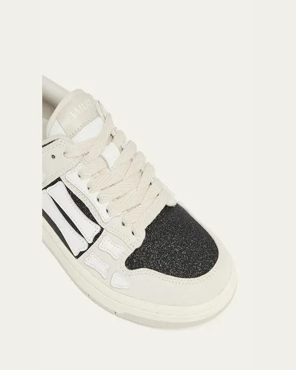 Amiri Pacific Bones Leather Sneakers - Black