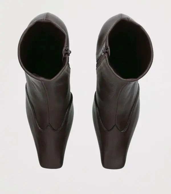 Khaite Leather Nevada Ankle Boots