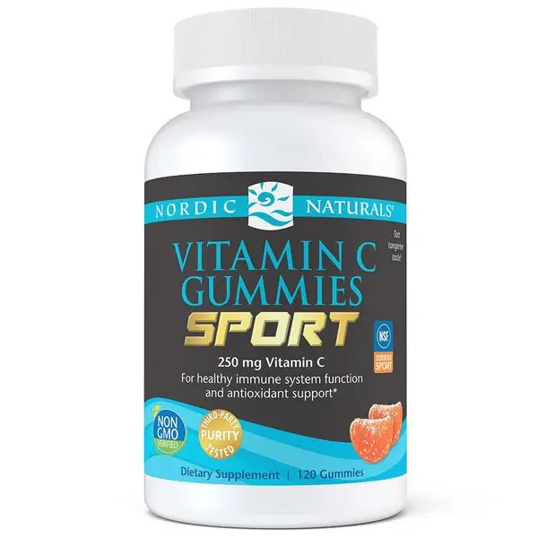 NORDIC NATURALS Vitamin C Gummies Sport Tart Tangerine Flavor 120 Gummies - One-color