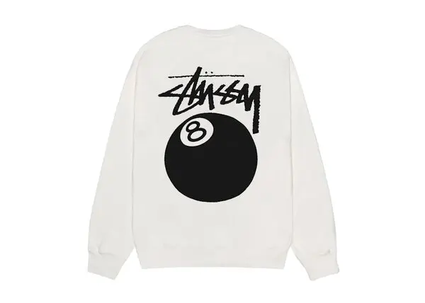StÜssy 8 Ball Pigment Dyed Crew - Natural