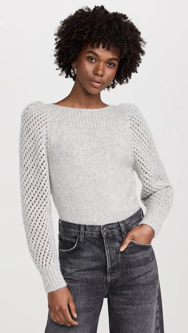 LoveShackFancy Alpaca Rosie Pullover - Grey