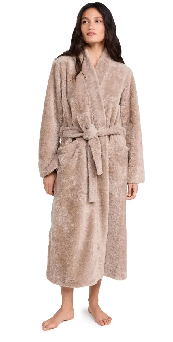 Eberjey Renew Plush Long Robe - Toffee