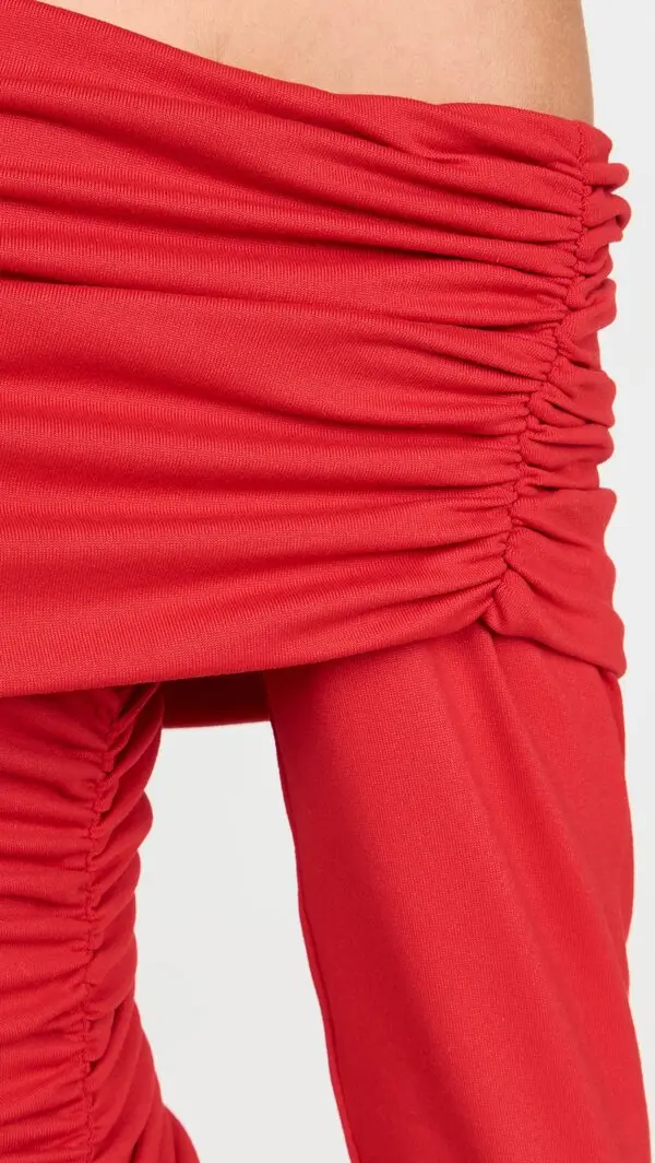 Susana Monaco One Shoulder Ruched Top - Perfect Red