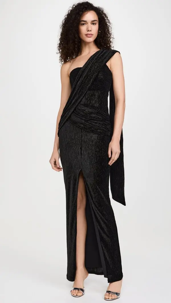 green emerald velvet dress Black Halo