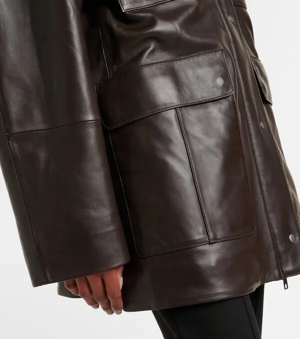 Vince Wool-trimmed Leather Jacket