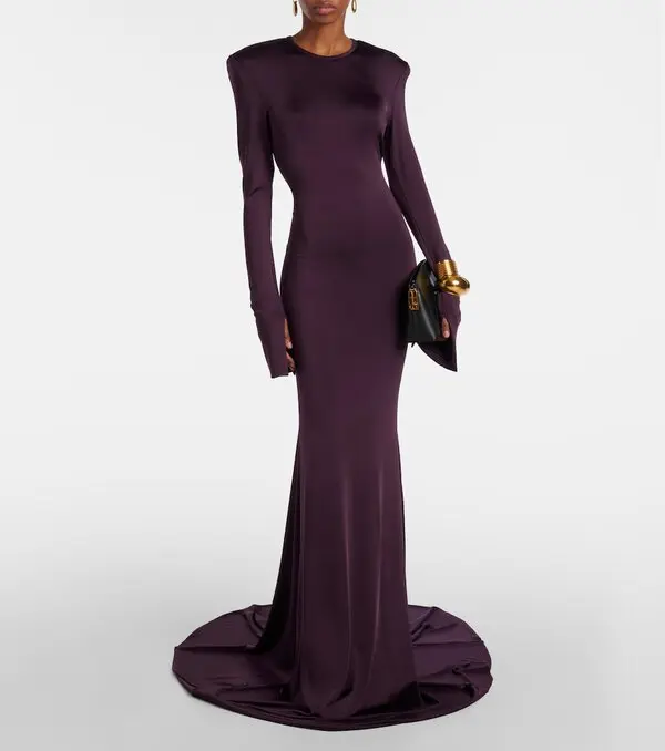 Victoria Beckham Open-back Gown - Purple