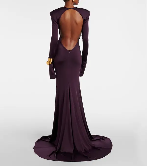 Victoria Beckham Open-back Gown - Purple