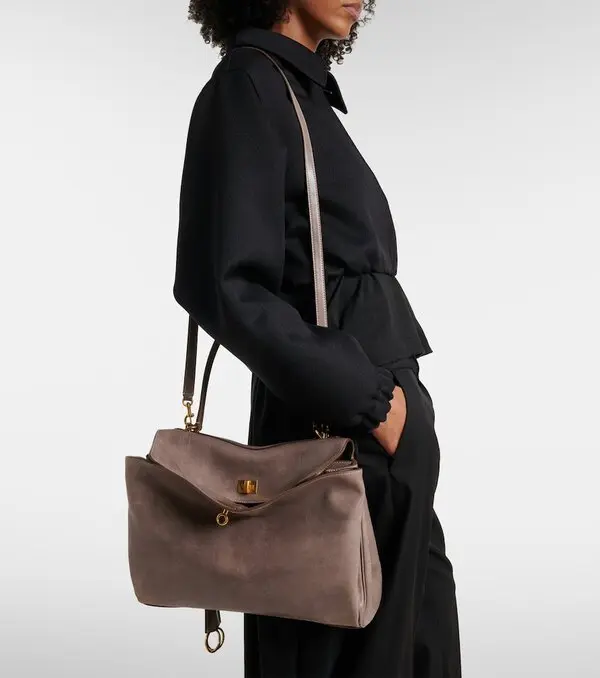 Balenciaga Rodeo Medium Leather Tote Bag - Brown