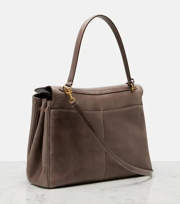 Balenciaga Rodeo Medium Leather Tote Bag - Brown