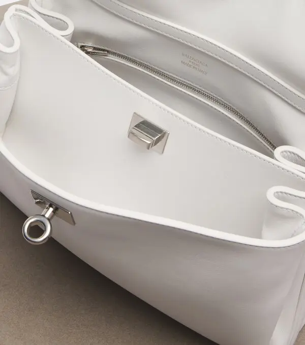 Balenciaga Rodeo Medium Leather Tote Bag - White