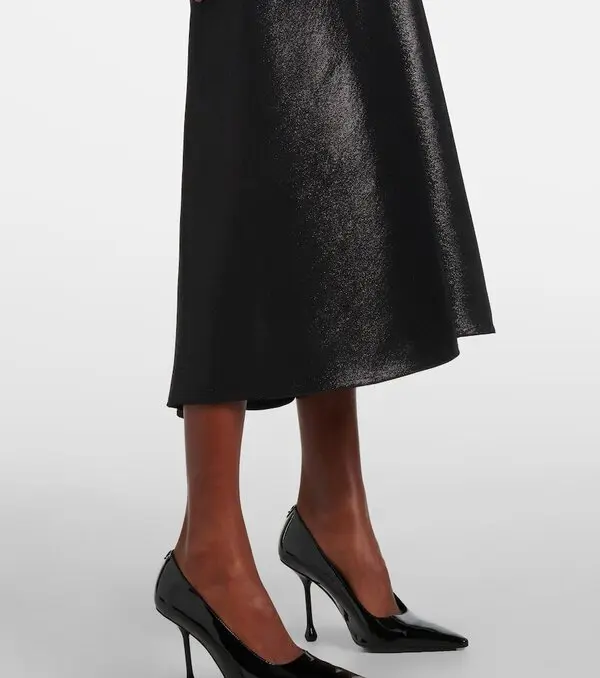 Victoria Beckham Gathered Lamé Midi Dress