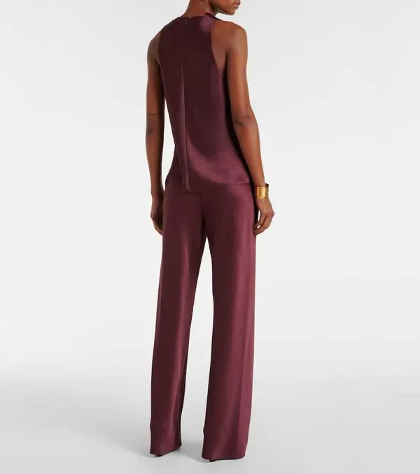 Vince Draped Satin Top - Burgundy