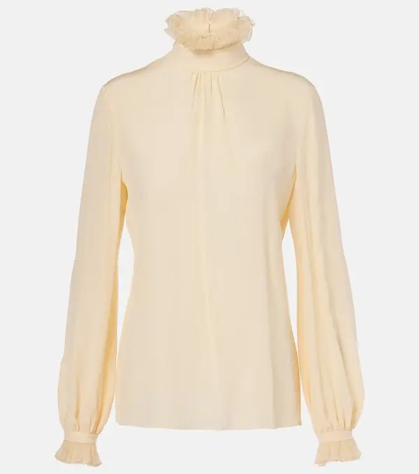 Valentino Garavani Silk Crêpe De Chine Shirt - Beige