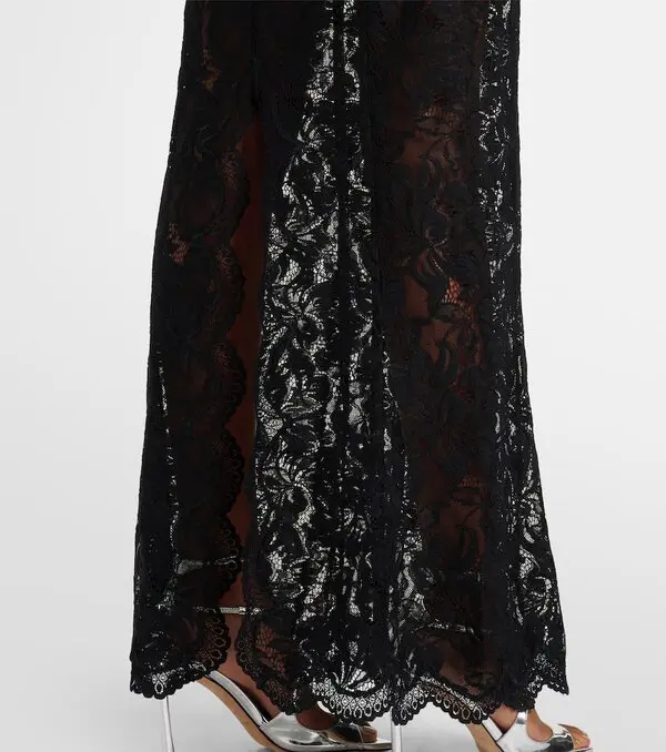 Rabanne Lace-trimmed Maxi Dress - Black