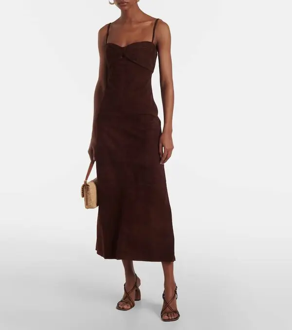 Johanna Ortiz Suede Midi Dress
