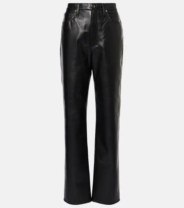 AGOLDE 90's Pinch Waist High-rise Straight Pants - Black