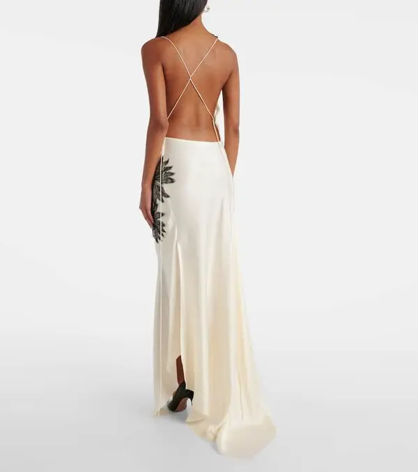 Victoria Beckham Floral-appliqué Gown