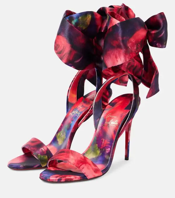 CHRISTIAN LOUBOUTIN Sandale Du Désert 100 Crepe Satin Sandals - Multicoloured