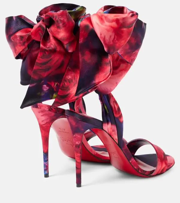 CHRISTIAN LOUBOUTIN Sandale Du Désert 100 Crepe Satin Sandals - Multicoloured