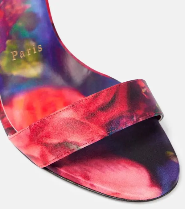 CHRISTIAN LOUBOUTIN Sandale Du Désert 100 Crepe Satin Sandals - Multicoloured