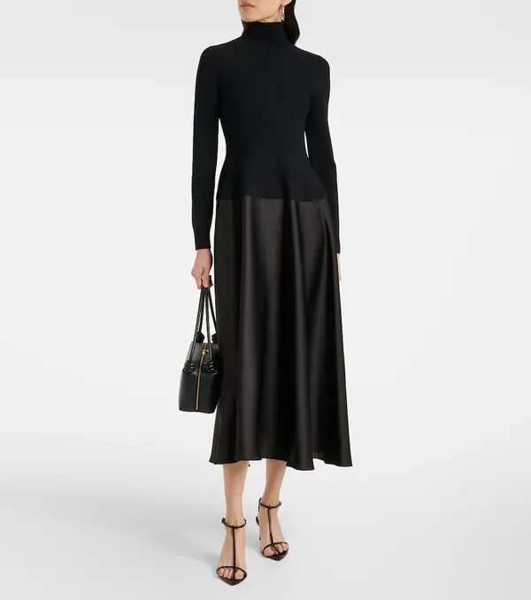 Simkhai Frances Knitted Satin Midi Dress