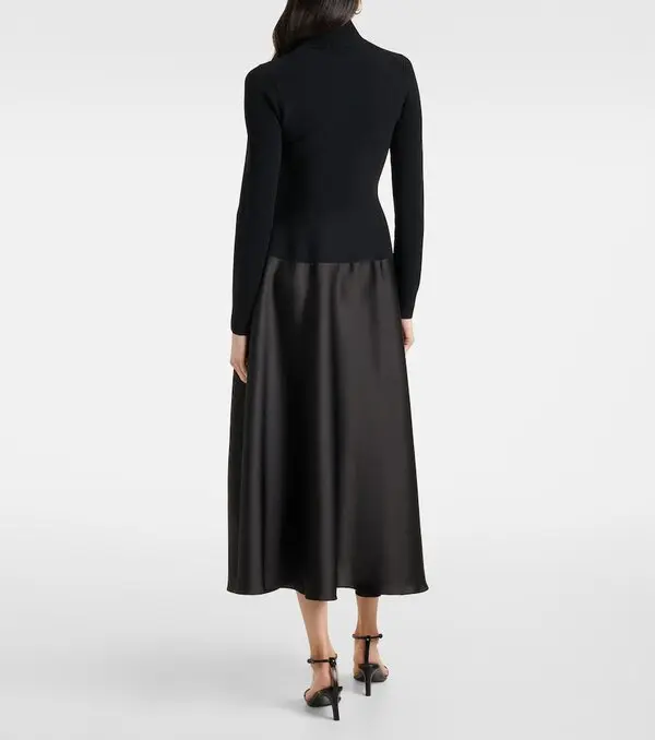 Simkhai Frances Knitted Satin Midi Dress